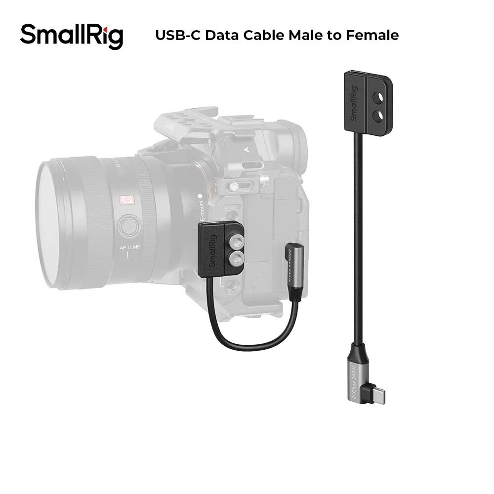SmallRig Кабель для передачи данных USB-C от мужчины к женщине, кабель для передачи данных мощностью 240 Вт 5595