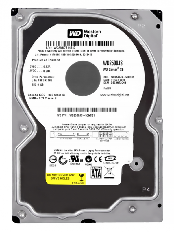 Жесткий диск Western Digital WD2500JS 250Gb SATAII 3,5" HDD