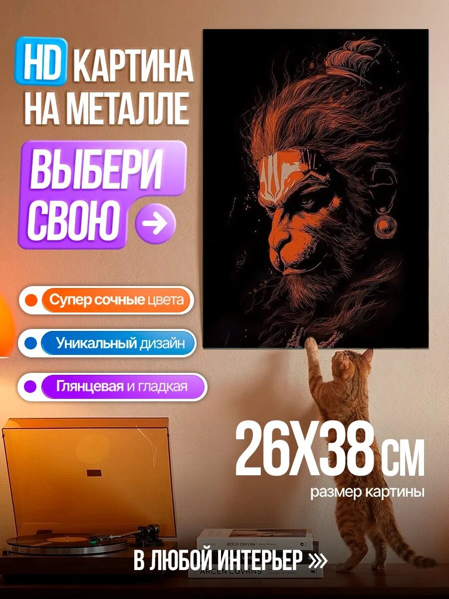 Картина на HD металле Бог обезьян Хануман