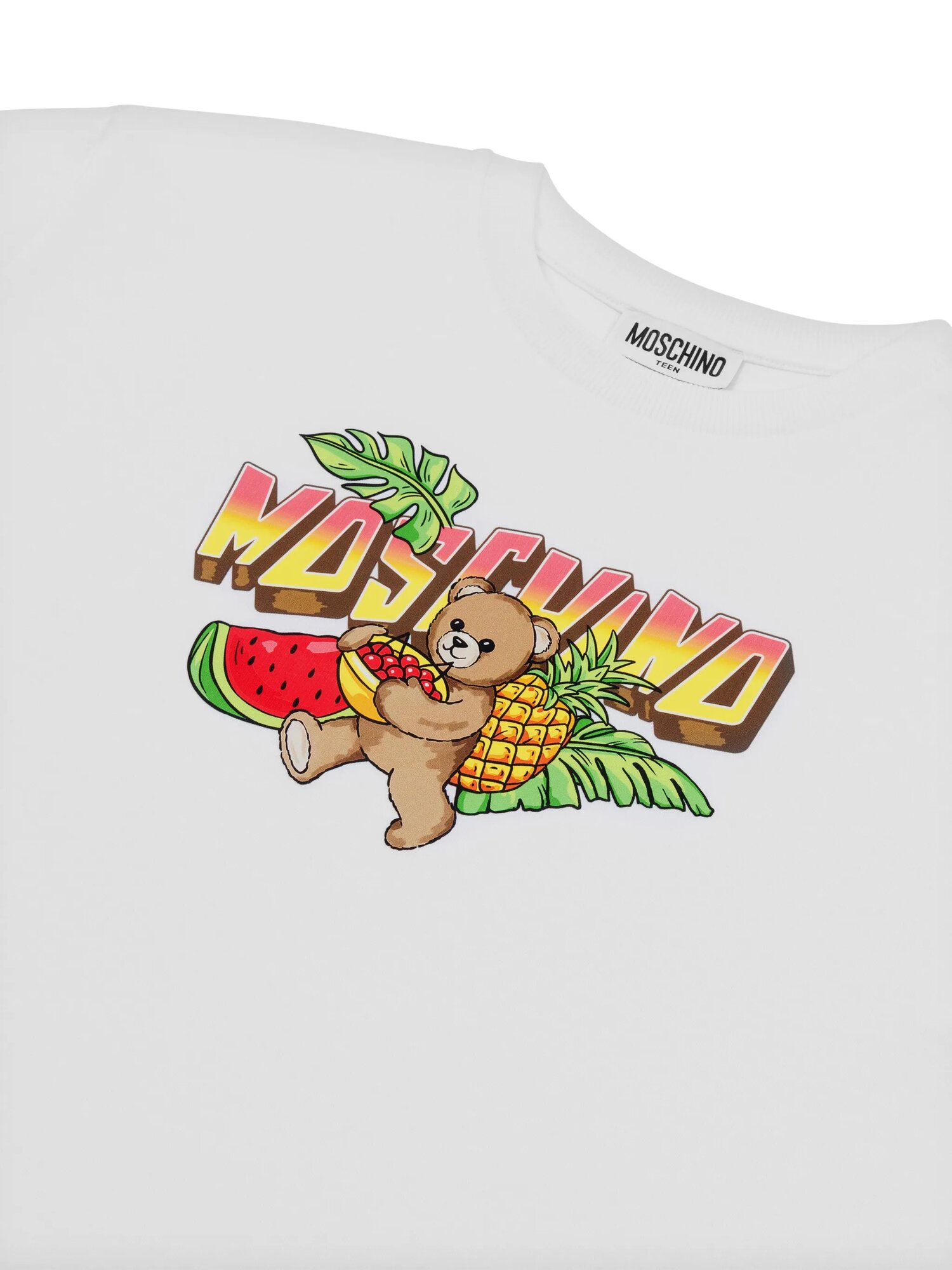 Футболка MOSCHINO Teddy Bear, размер 110, бежевый/белый — фото 1