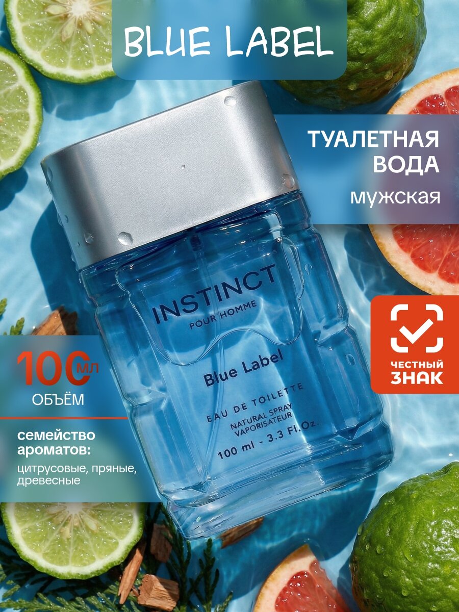 Туалетная вода мужская Delta Parfume Instinct Blue Label 100мл