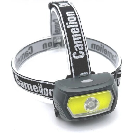 Фонарь налобный Camelion LED53413 3,7В, карбон, COB+LED, 3 Вт, 3 реж, 3 x AAA, Type-C, блист. 15765