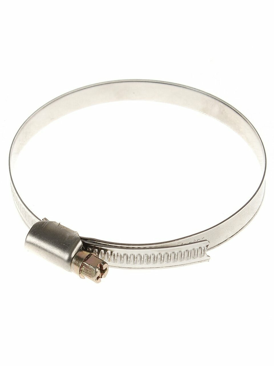 Хомут обжимной червячный СантехКреп 140-160 мм, 9 мм, нержавеющая сталь, 1 шт.