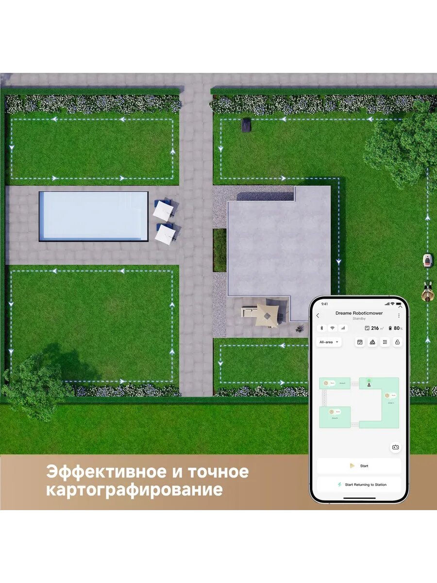 Газонокосилка-робот A1 Pro 2000 с зарядной станцией — фото 1