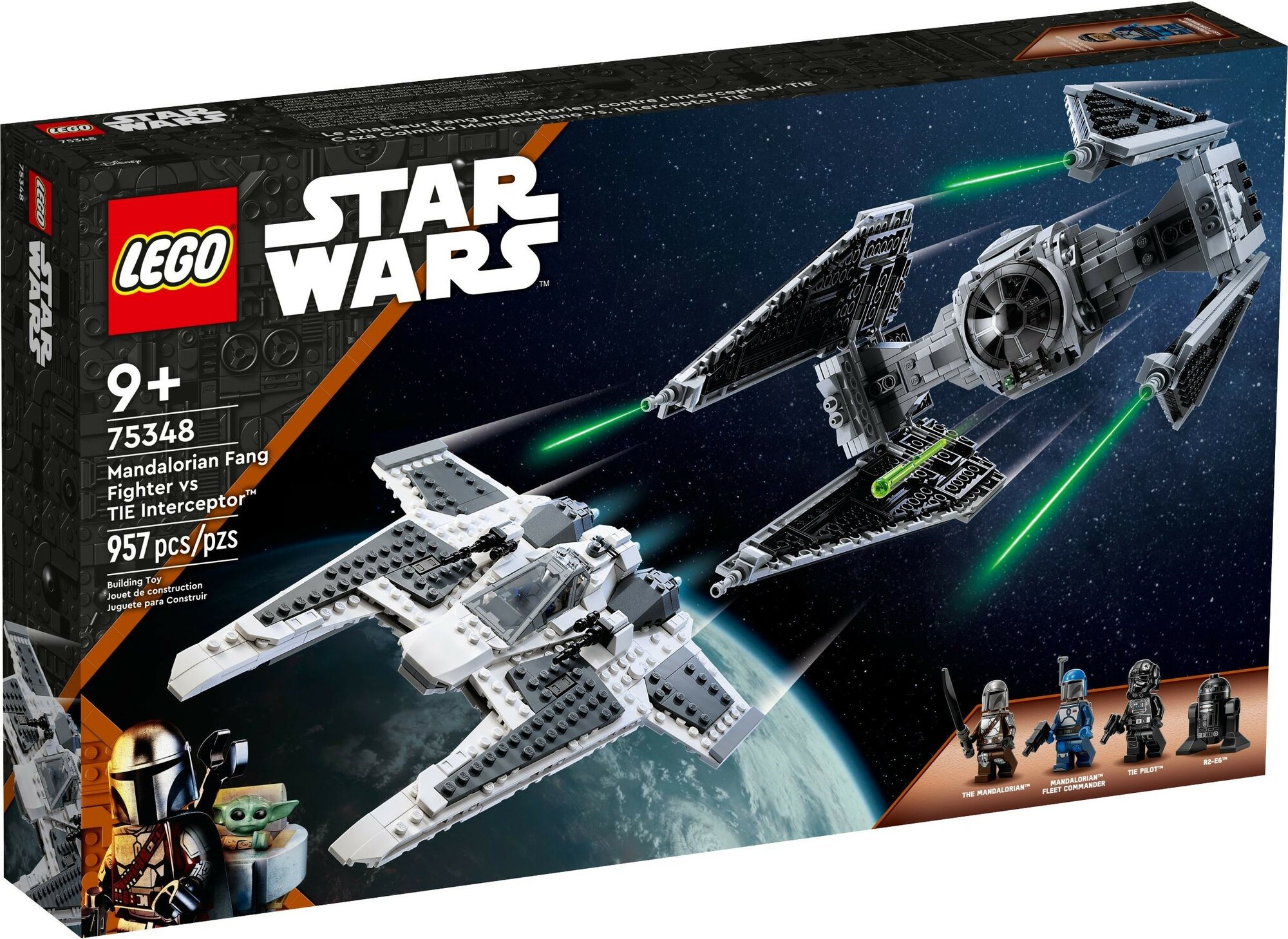 Конструктор LEGO Star Wars 75348 Мандалорский Клык-истребитель против СИД-перехватчика, 957 деталей, 9+