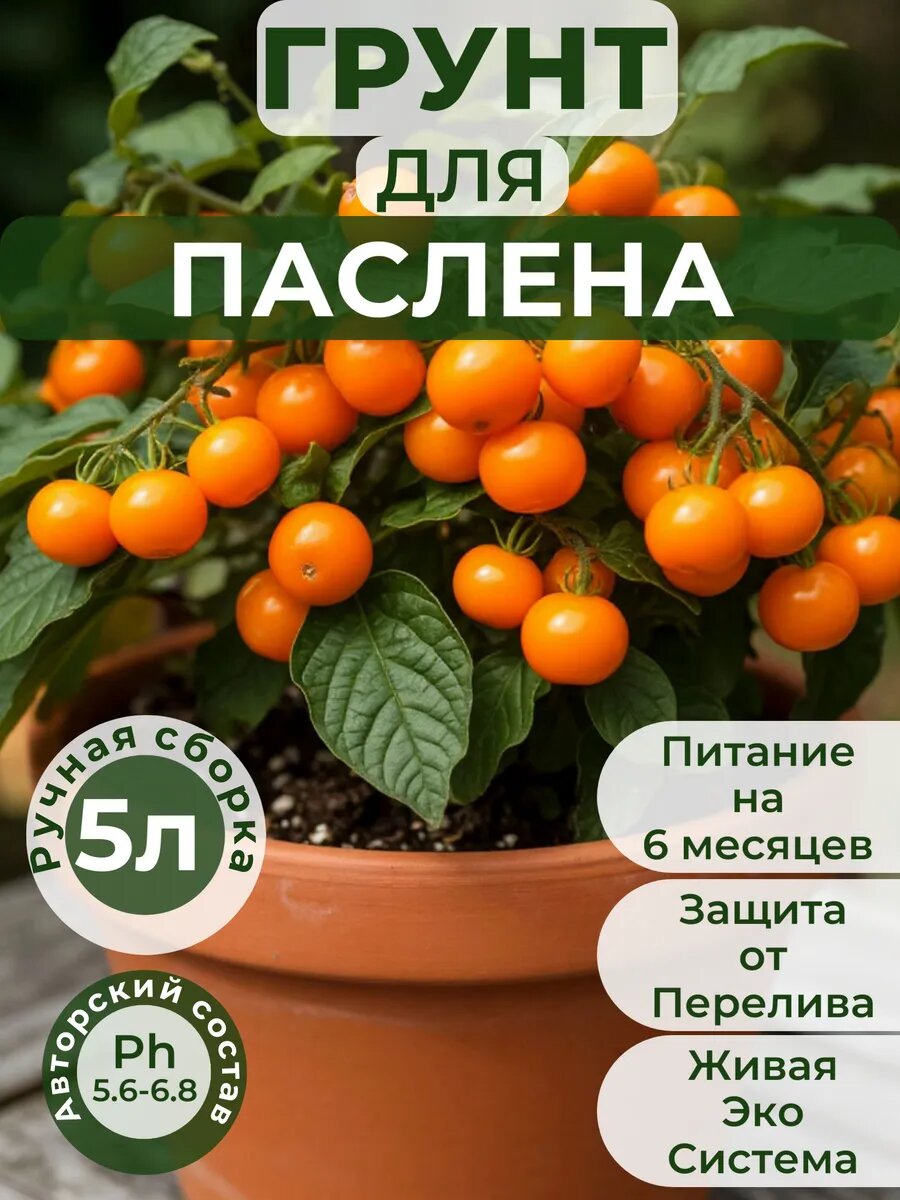 Готовый авторский грунт для Паслёна(Соланум) премиум 5 л