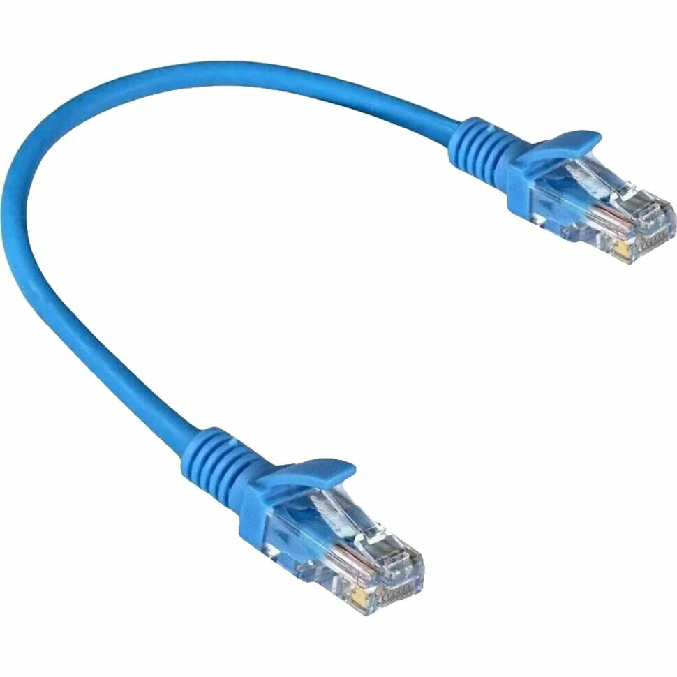 Патч-корд ExeGate UTP-RJ45-RJ45-5e-0,3M-BL, 5e, 0.3м, синий 