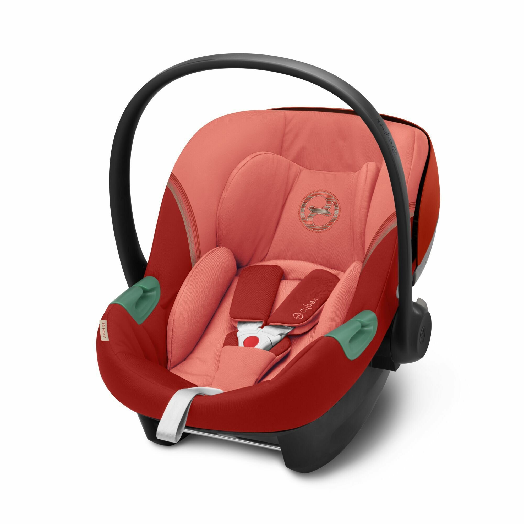 Детское автокресло Cybex Aton S2 i-Size, цвет Hibiscus Red, автолюлька для новорожденного с рождения до 12 месяцев (с 0 до 13 кг ), люлька переноска в машине для ребенка