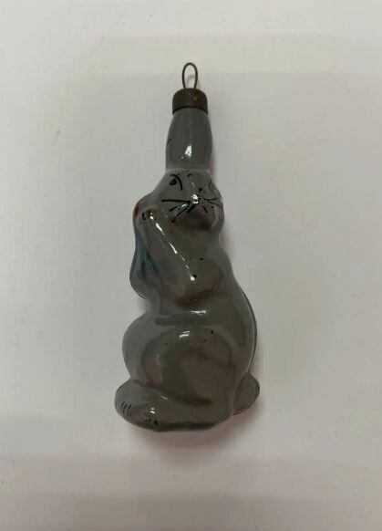 Елочная игрушка Заяц "Серая шейка" , люкс , редкий окрас !
