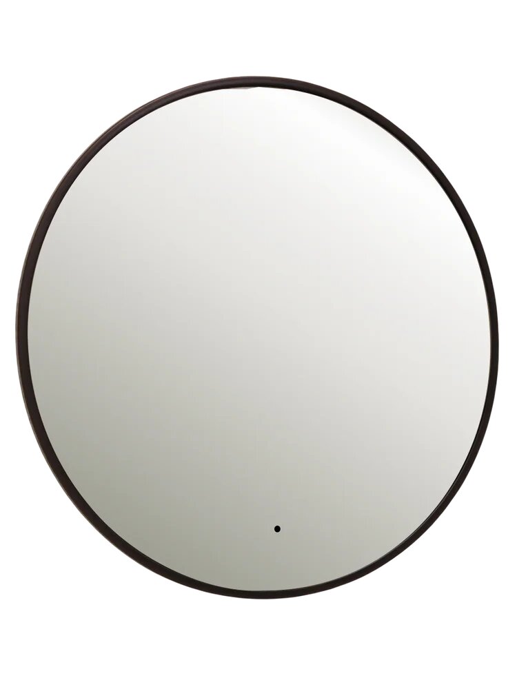 Зеркало круглое Silver Mirrors Roland 80 со светодиодной подсветкой, 80 см, с сенсорным управлением, черное, зеркало настенное в ванную, в современном стиле