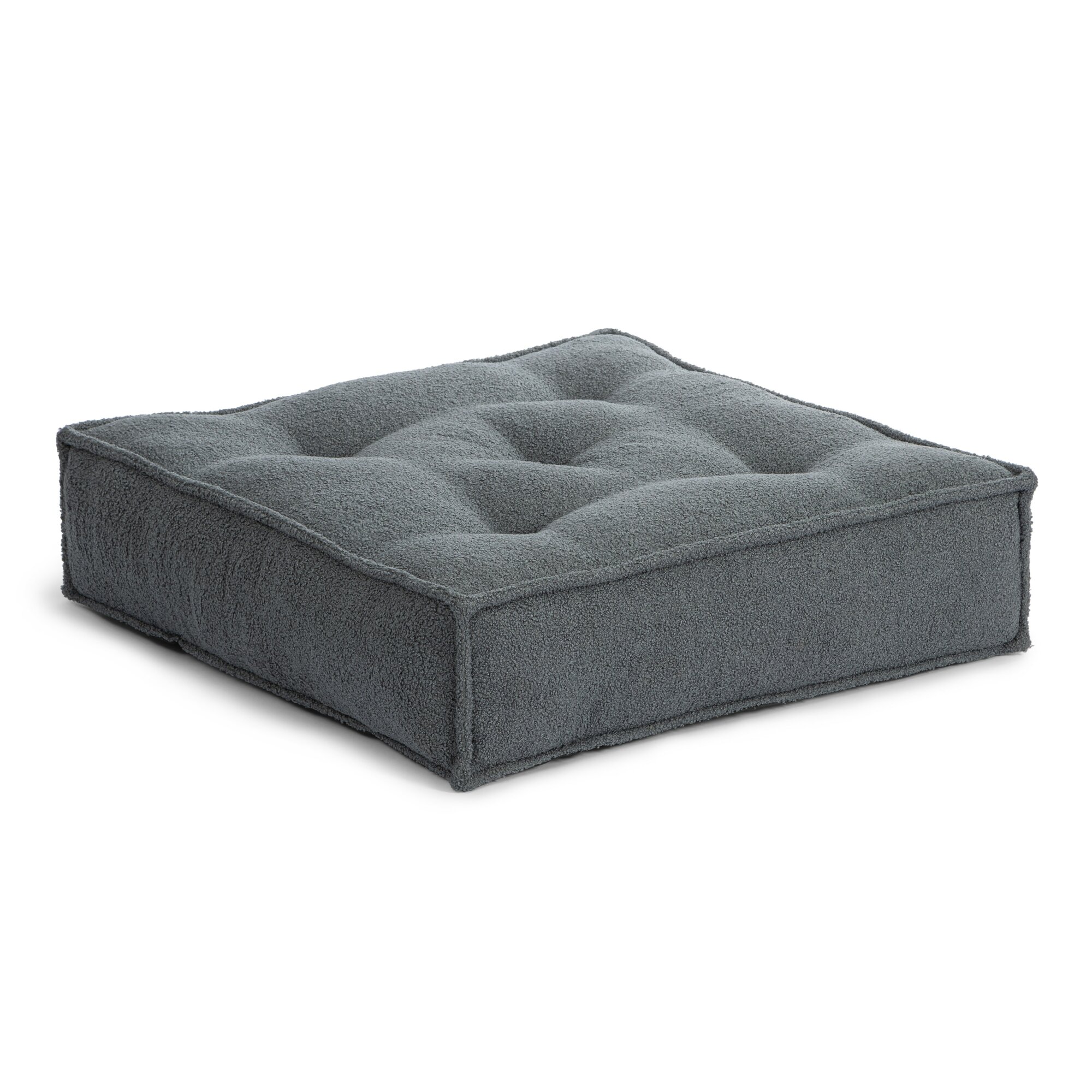 Модуль мягкий нижний TetChair, искусственный мех, серый, флаффи, 80х80х24см