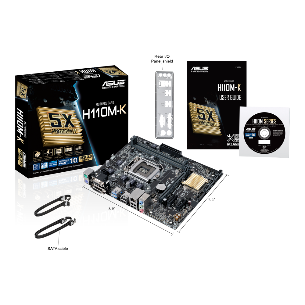 Материнская плата ASUS H110M-K Socket 1151, оригинал, гарантия 1 год
