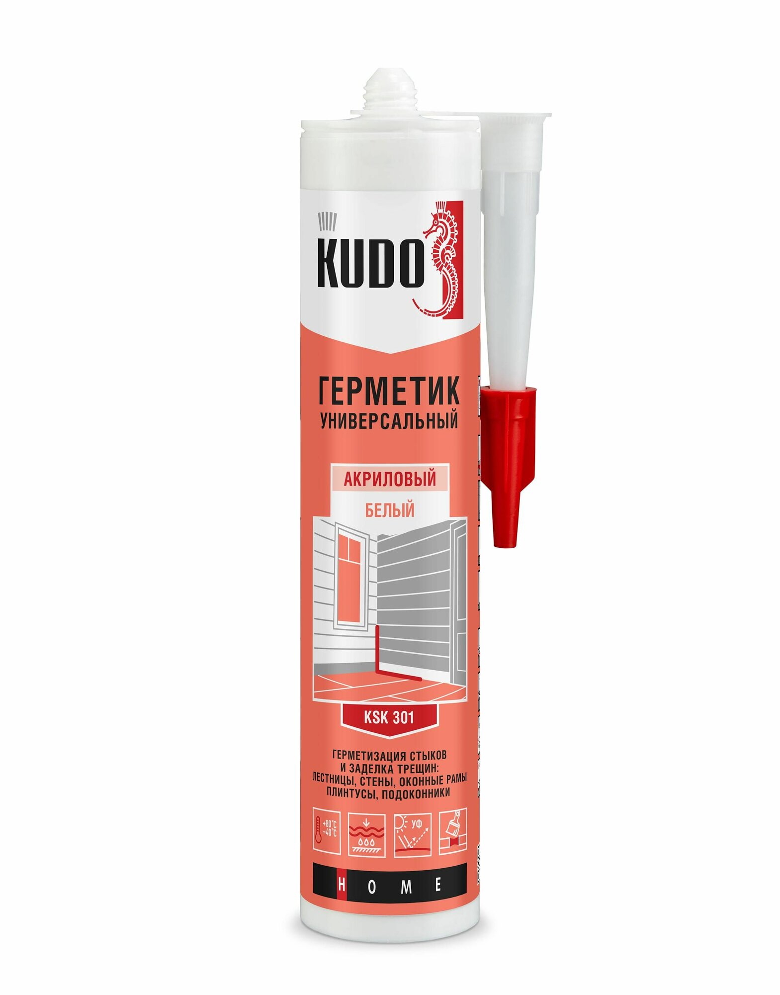 Герметик акриловый универсальный KUDO белый KSK 301, 280 мл KUDO KUDO KSK-301 KUDO KSK-301