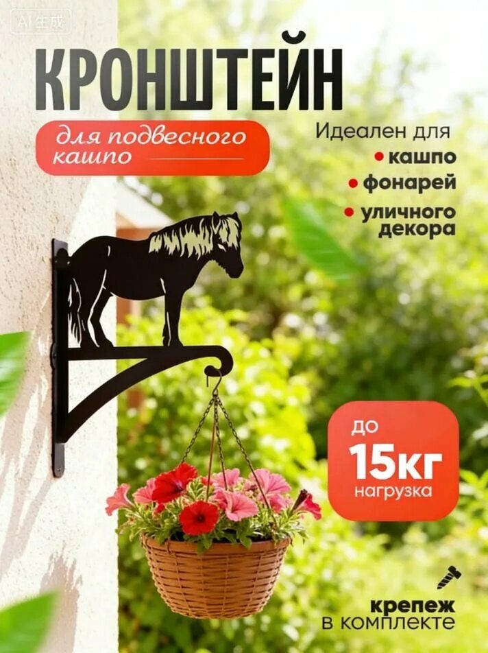 Кашпо 26 см, 1 шт, цвет черный матовый
