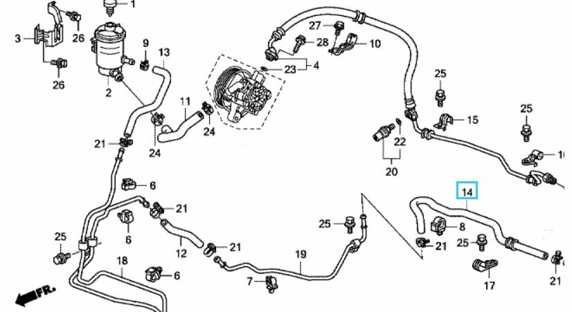 Шланг, возврат; Артикул Honda: 53734TA0A01 (Оригинал)