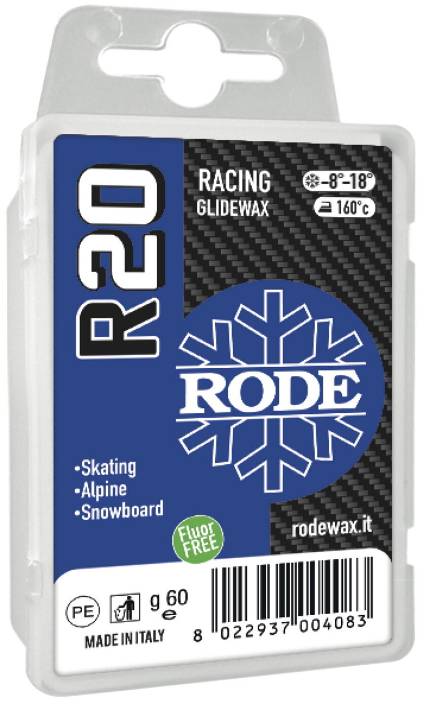 Парафин Rode R20 Racing Glider Blue, от -8 до -18C, R20-60, синий, 60 г