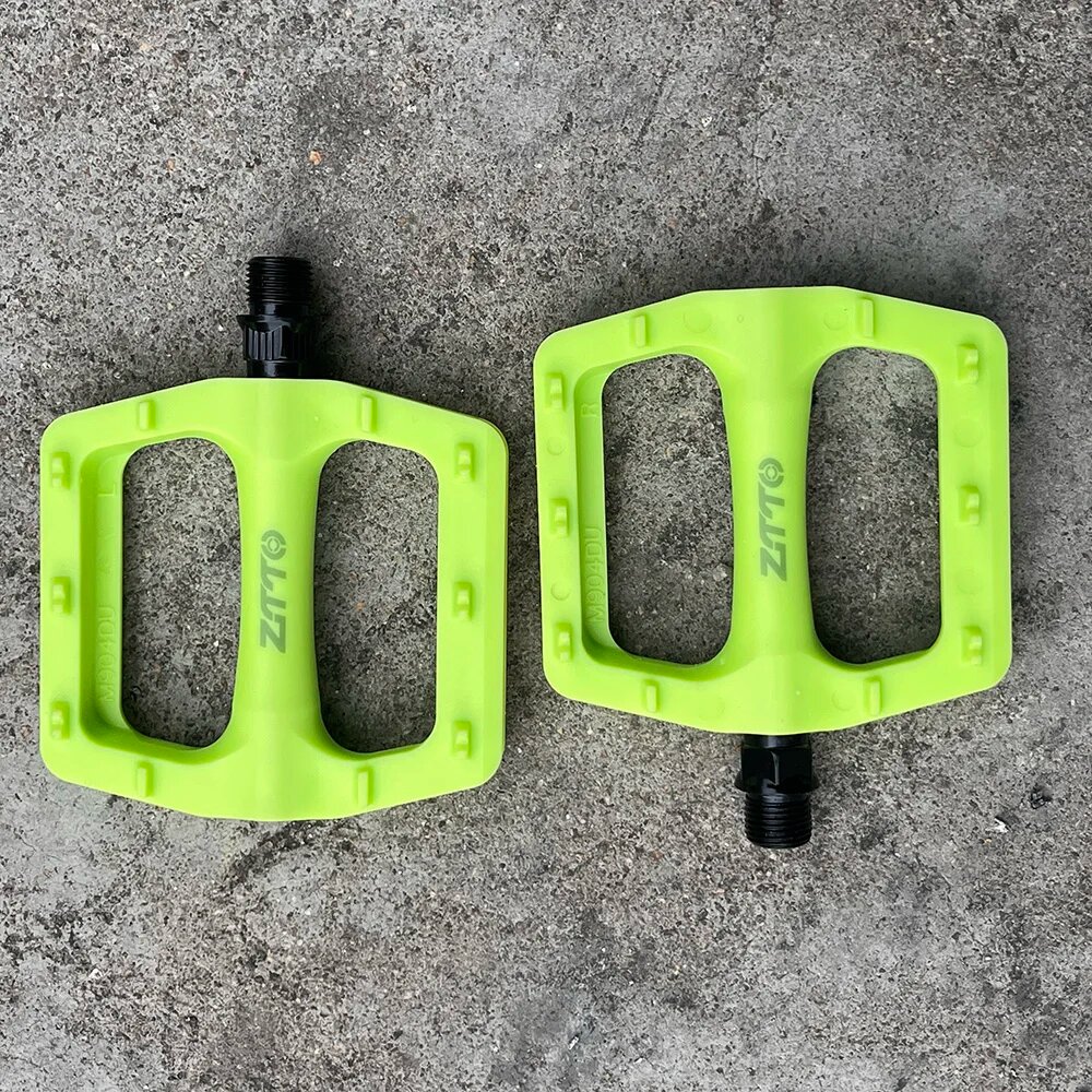 Педали ZTTO Ultralight 218г черные пластиковые Зеленый, yellow Green