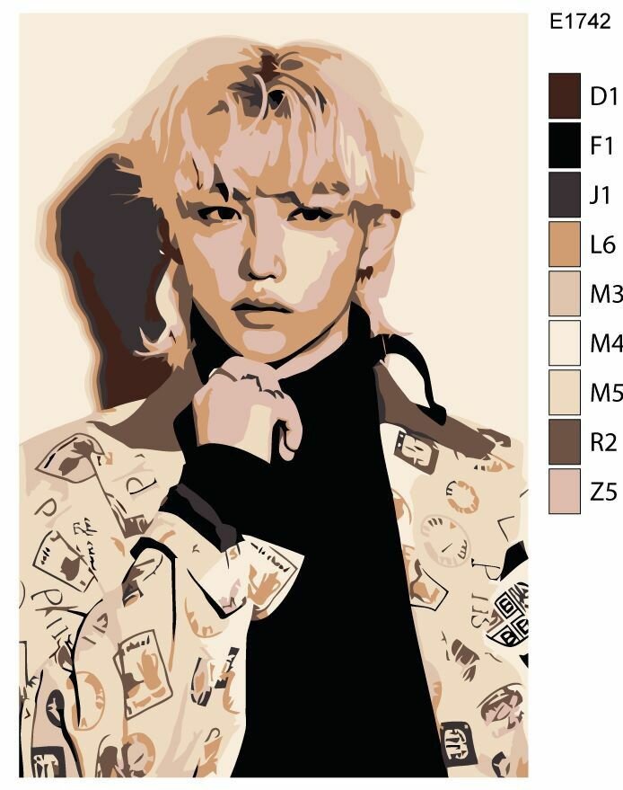 Детская картина по номерам E1742 "K-pop группа Стрей Кидс (Stray Kids). Феликс Ли (Felix Lee)" 20x30
