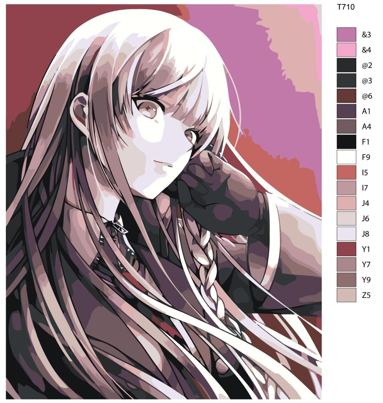 Картина по номерам T710 "Кёко Киригири. Аниме Данганронпа - Danganronpa " 80x100