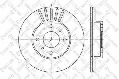 Диск тормозной передний NISSAN PRIMERA 1.6 2.0 2.0D 88- STELLOX 60202231V_SX
