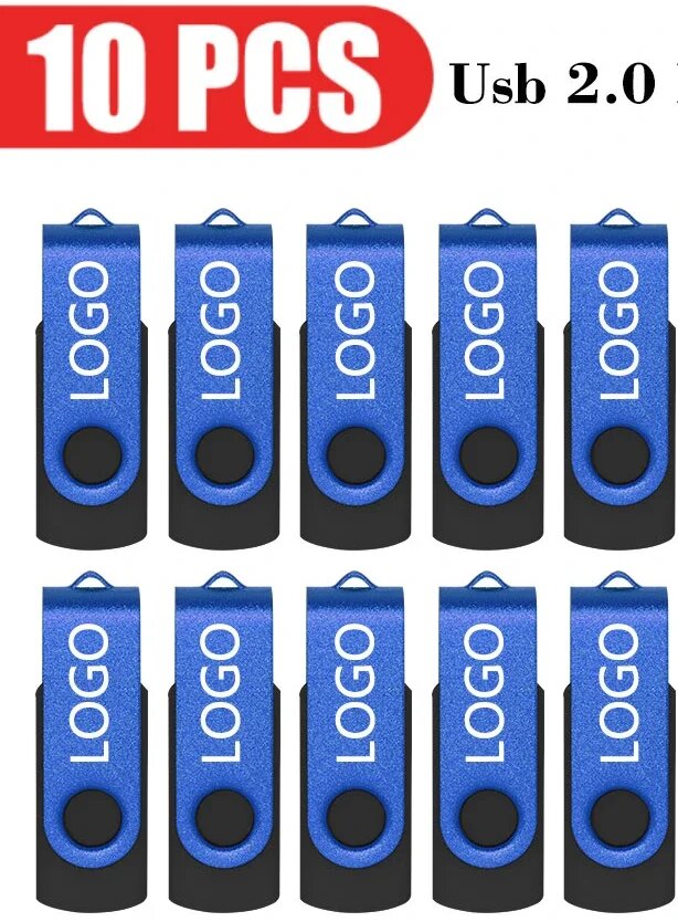USB-флешка KFHIREW 128 ГБ металлическая Синий, 32GBX10PCS, style-4