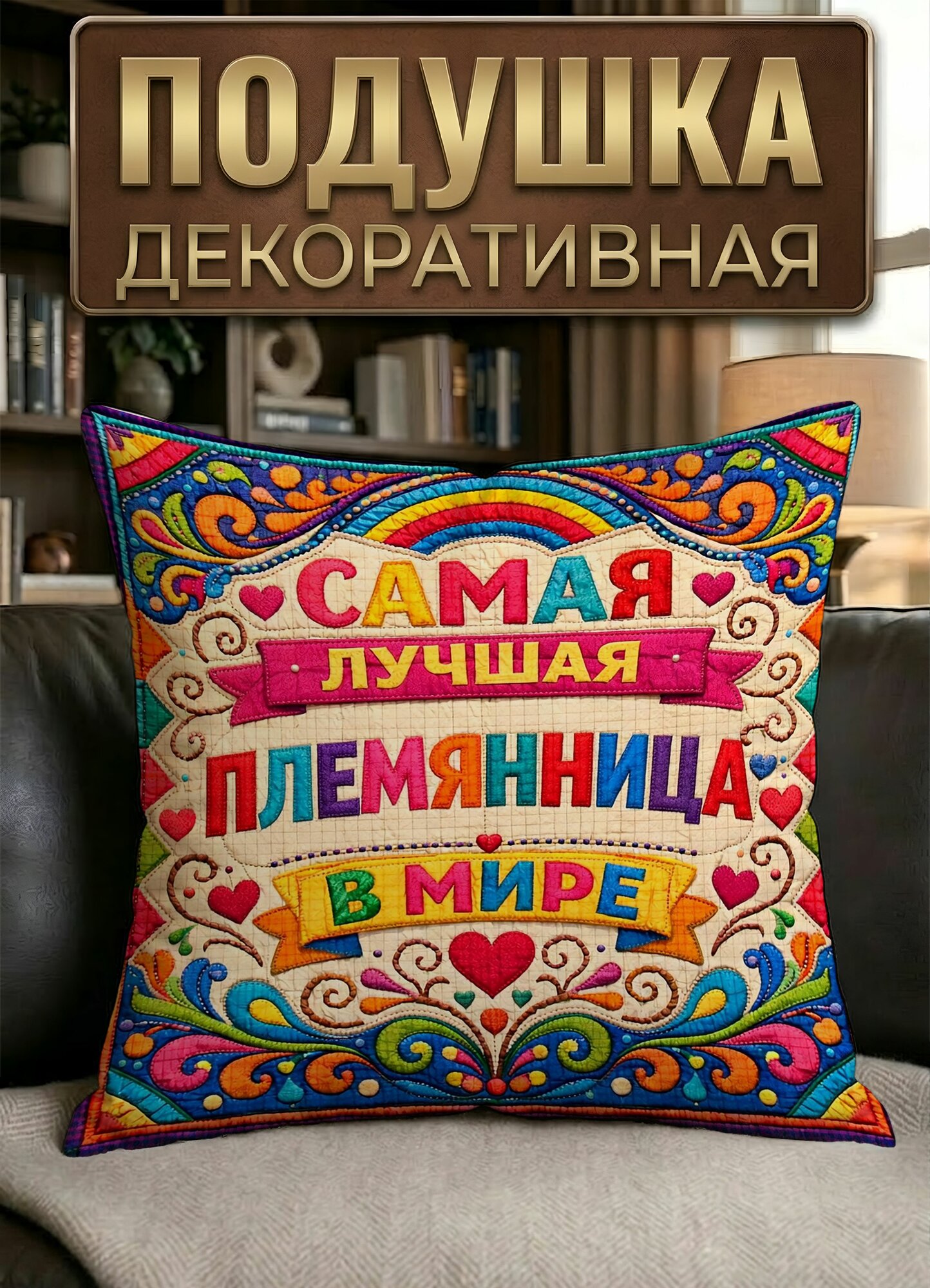Подушка декоративная Яркая Самая лучшая племянница