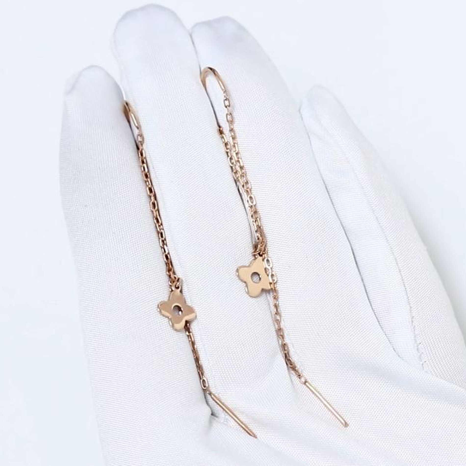 Серьги цепочки Diamant online, красное золото, 585 проба