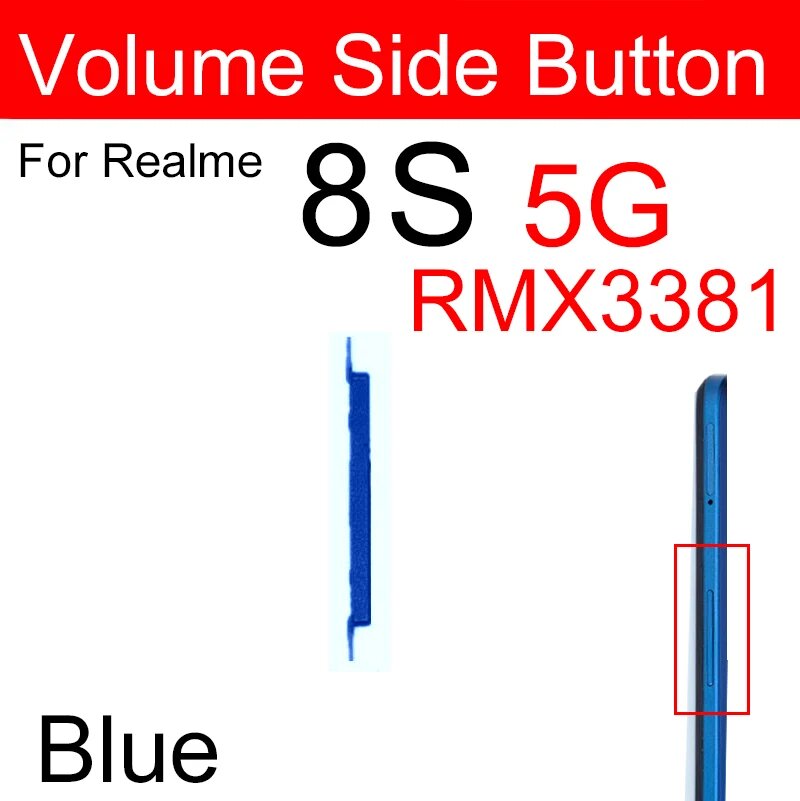 Кнопки регулировки громкости для OPPO Realme 8 8Pro 8i 8S 5G 9Pro, боковые кнопки регулировки громкости вверх и вниз, запасные части