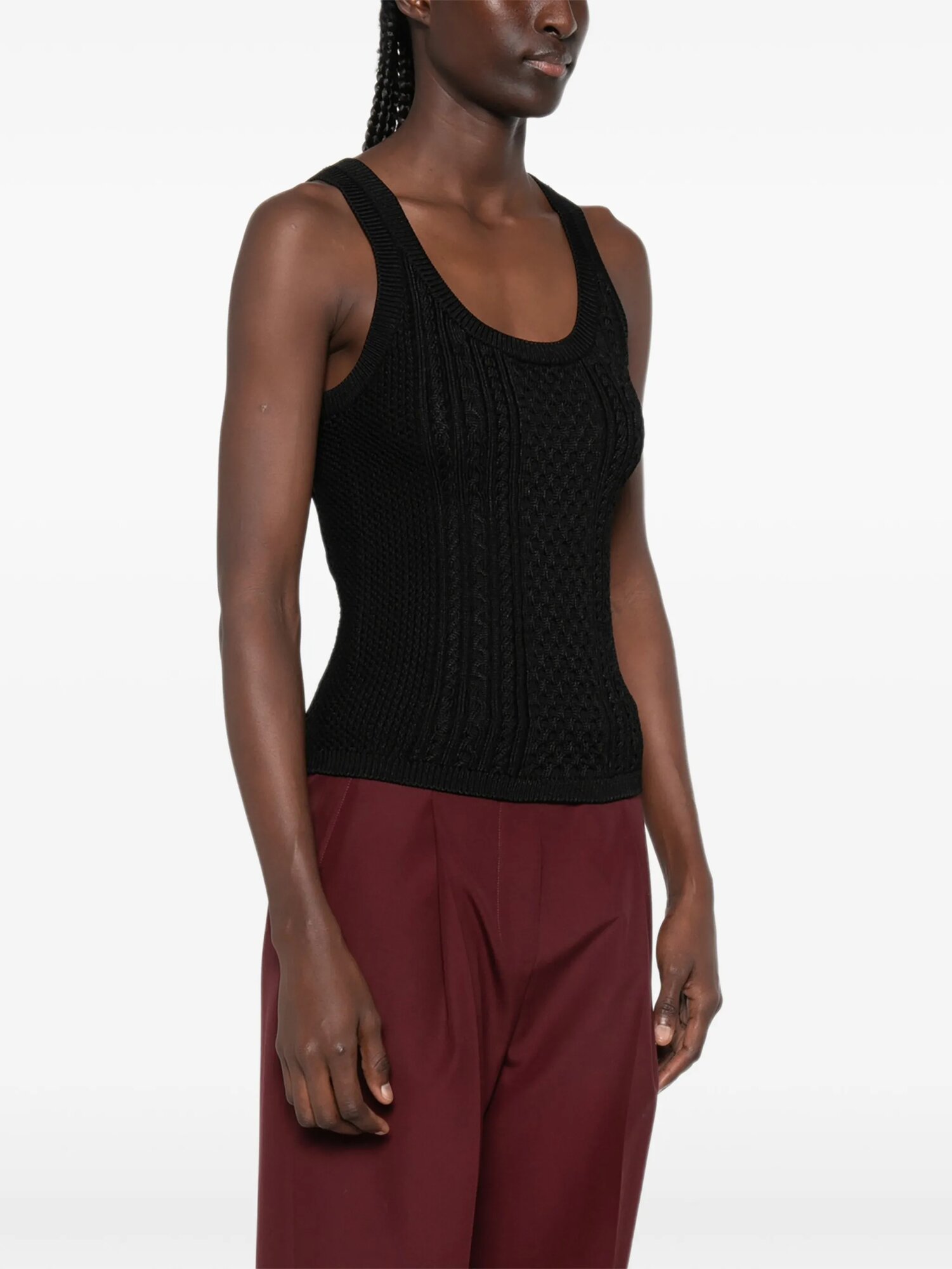Топ JW Anderson Cable-knit sleeveless top, размер S, черный — фото 1