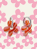 Серьги конго Delulu, розовый/оранжевый