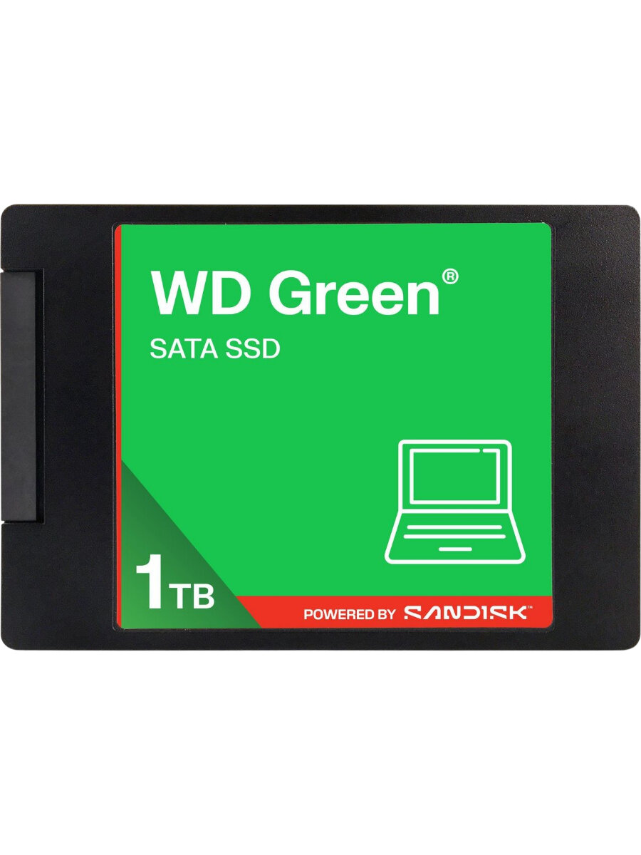 Внутренний SSD диск WD Green WDS100T5G0A 1 ТБ, 2.5" SATA III