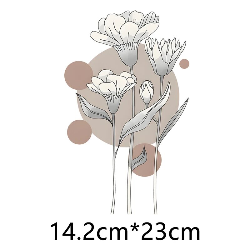 Наклейка на стену "Цветы", 14.2x23 см, Цвет: yzhth00708-2