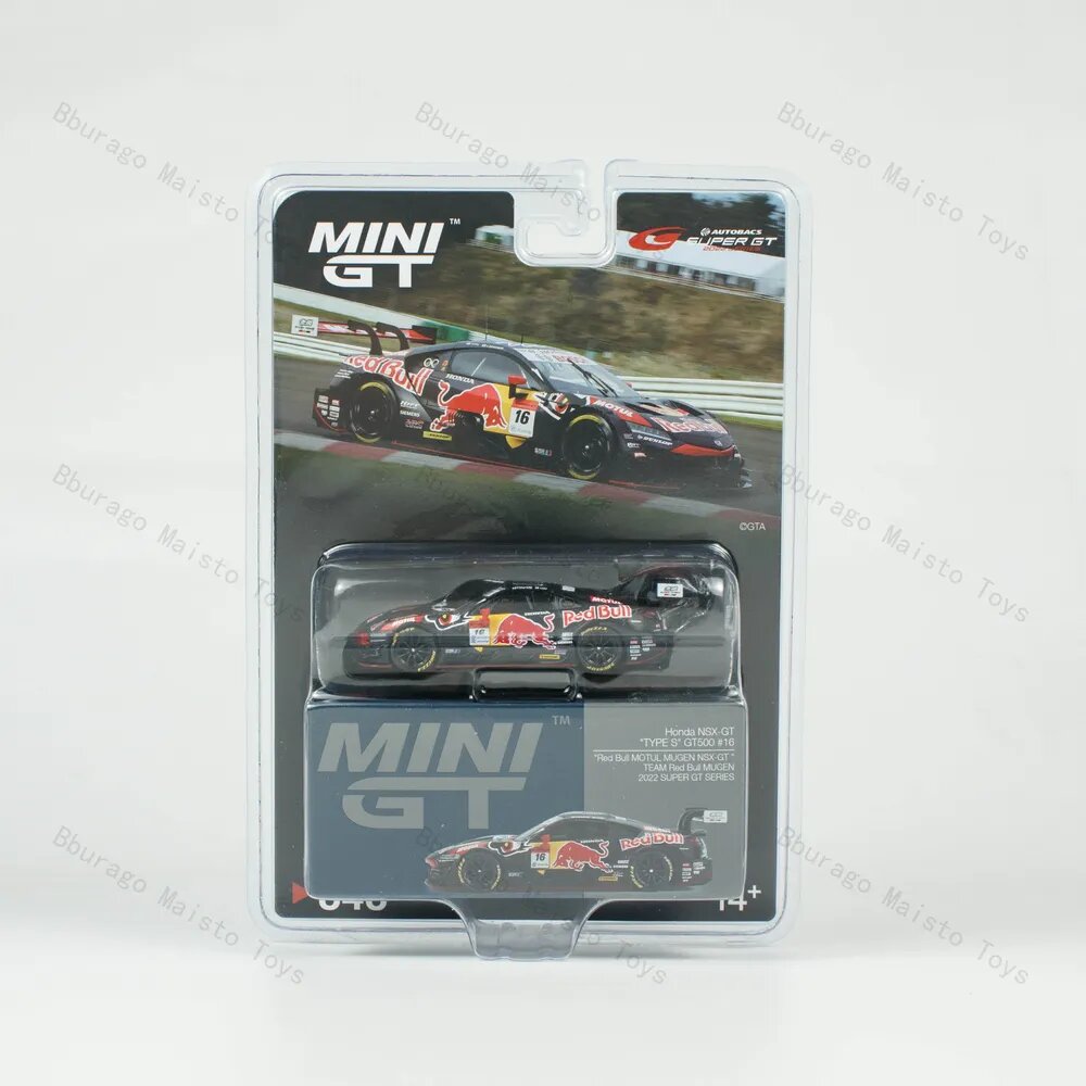 MINIGT 1:64 Honda NSX-GT "Type S" GT500 #16 "Red Bull MOTUL MUGEN NSX-GT" TEAM Red Bull MUGEN 2022 SUPER GT SERIES отлитая под давлением модель гоночного автомобиля Игрушки
