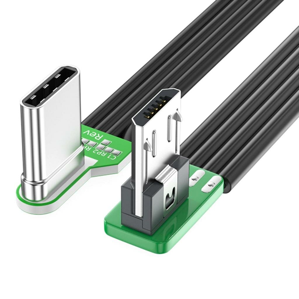 Кабель Type C — USB 5Pin с изогнутым штекером, 0.3m - правильно