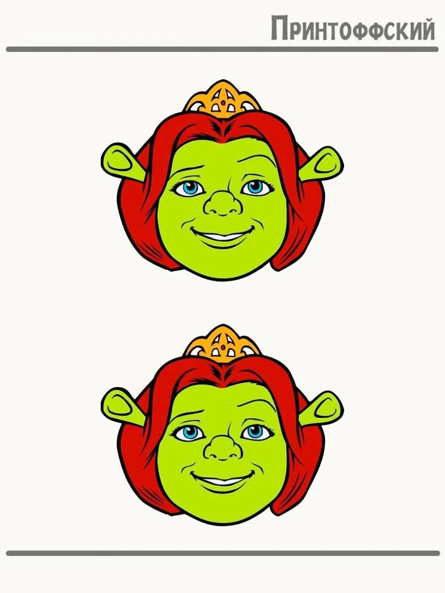 2-е (Две) Термонаклейки Фиона Шрек