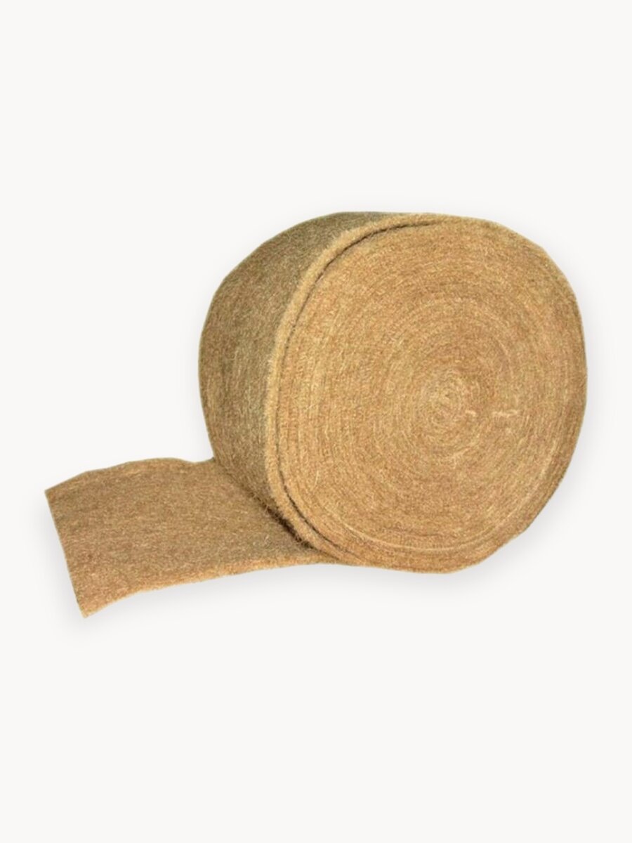 Межвенцовый утеплитель Джут 5мм*120мм*20м(1 штука в упаковке) 250г/кв. м.-Натуральный