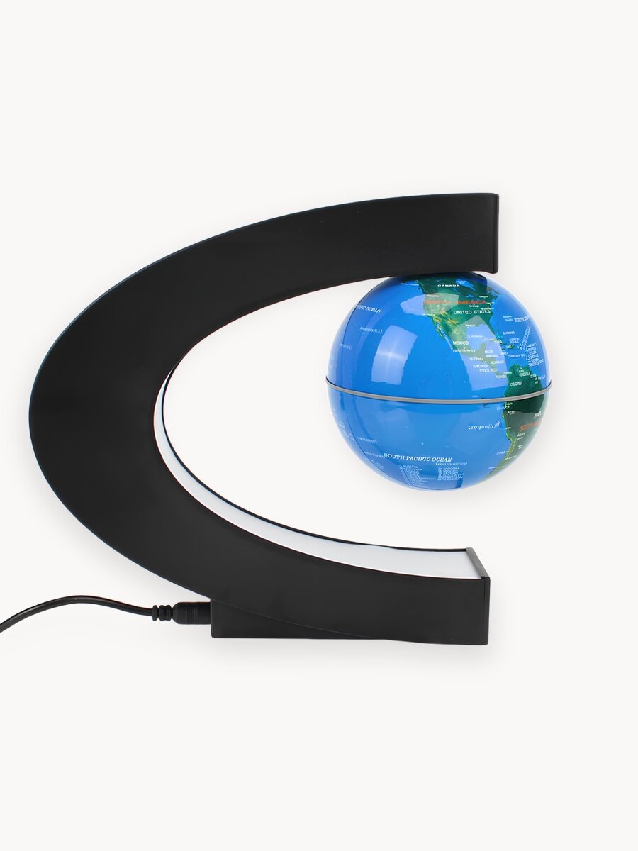 Декоративный ночник левитирующий глобус с подсветкой RUSSIAN WORLD, вращение на 360 для дома спальни детской, RGB