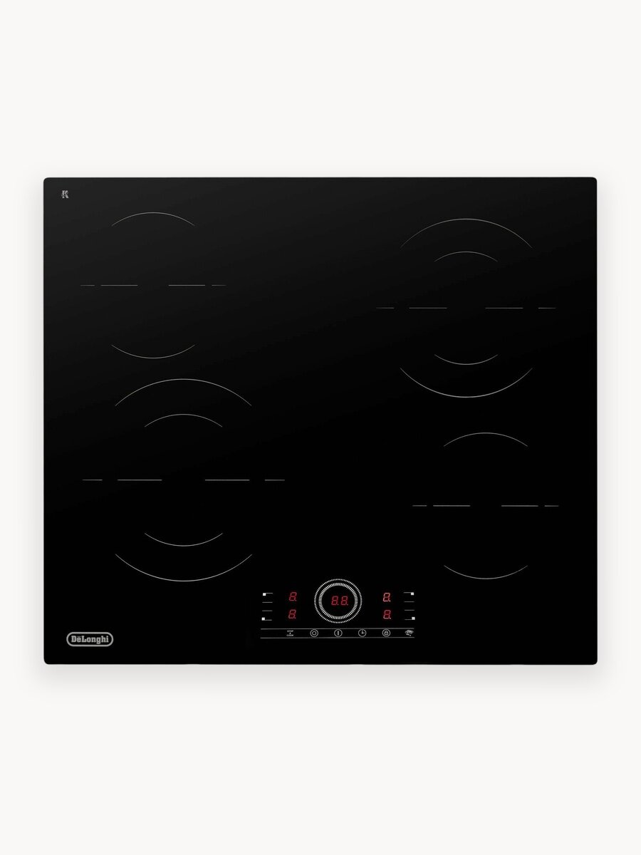 Электрическая варочная панель DeLonghi "VITTORIO" 2E1FCR, стеклокерамическая, Booster, 59см, варочная панель 4 конфорки
