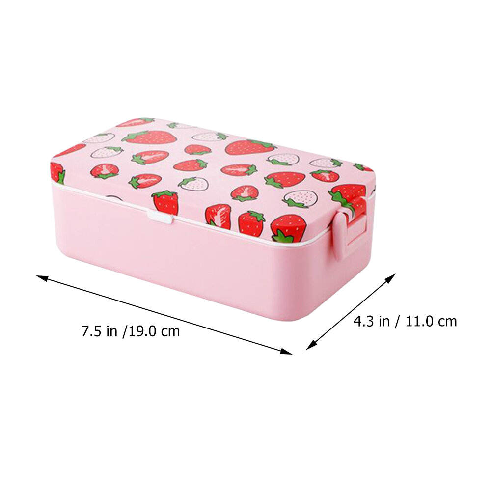 Коробка Для Обеда С Замком 19X11X6CM Из Высококачественного Материала Розового Цвета С Запирающим Кольцом Для Пикника