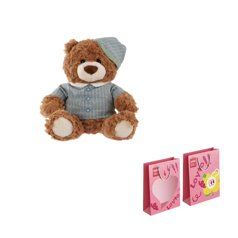 MINISO Подарочная сумка Jifort Bear Collection, Giffort Bear Collection-Pajamas Sitting Posture Doll