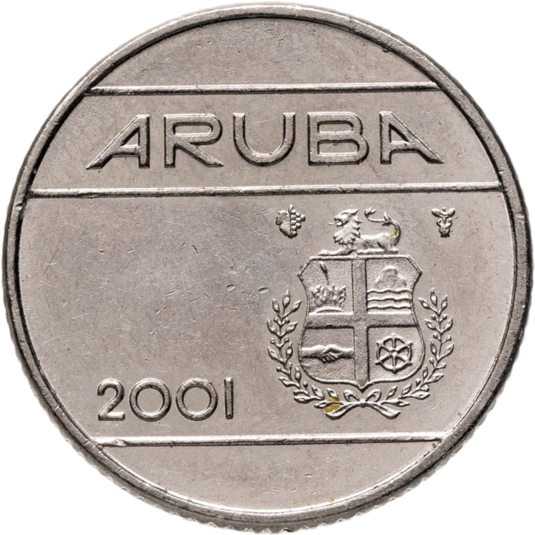 Аруба 10 центов 2001, Сталь, в сохранности AU-UNC