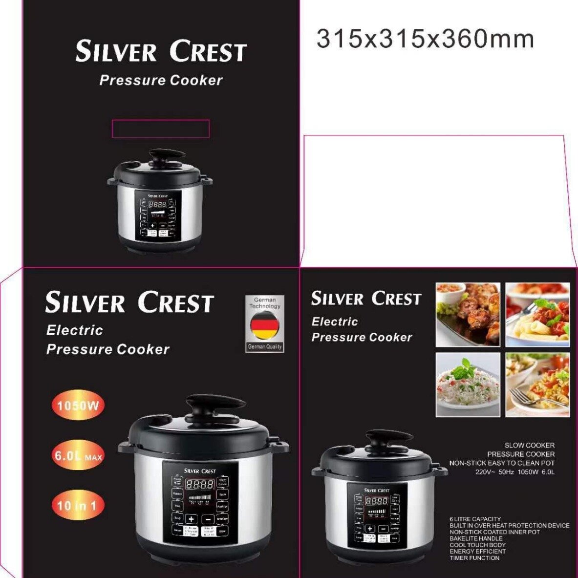 Мультиварка-скороварка Moulinex CE620D32，black6L pressure cooker.