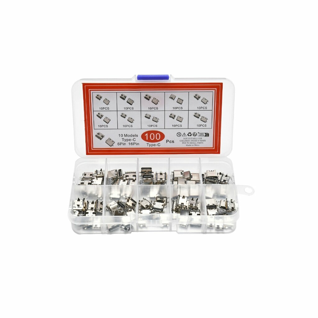 100 шт. USB-разъем для зарядки Type C с разъемом 6Pin 16Pin для ремонта пайки