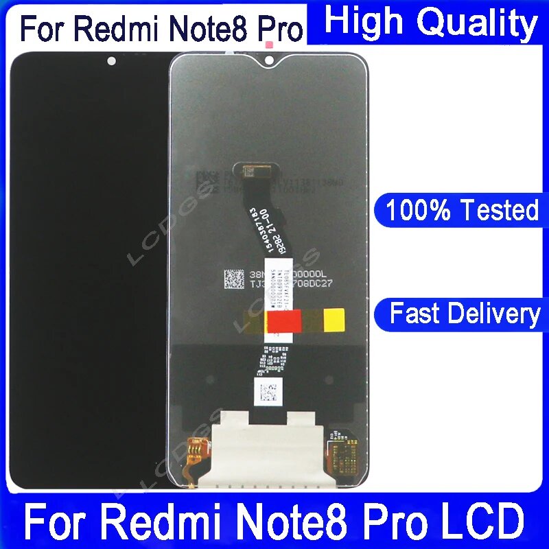 6,53 'для Xiaomi Redmi Note 8 Pro для Redmi Note 8 Pro M1906G7I ЖК-дисплей, сменный преобразователь сенсорного экрана в сборе Black No Frame