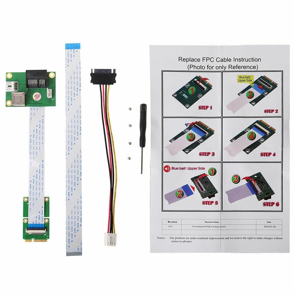 Адаптер Mini PCI-E to PCI Express 1X с USB, Черный