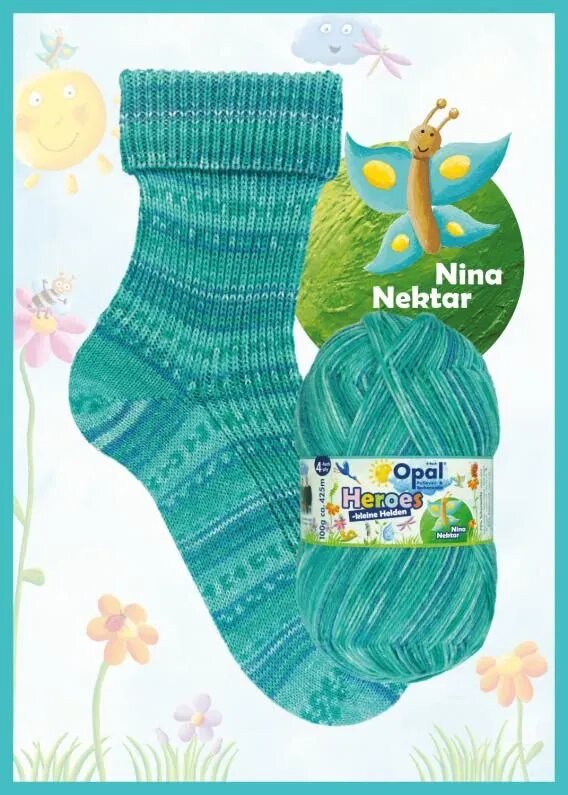 Пряжа для вязания носков Opal Hero 75% шерсть, 25% полиамид/нейлон