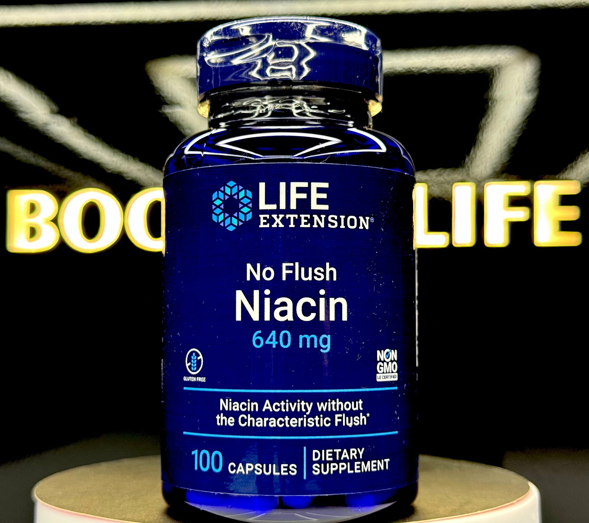 Life Extension, No Flush Niacin, Ниацин, не вызывает покраснения, 640 мг, 100 капсул