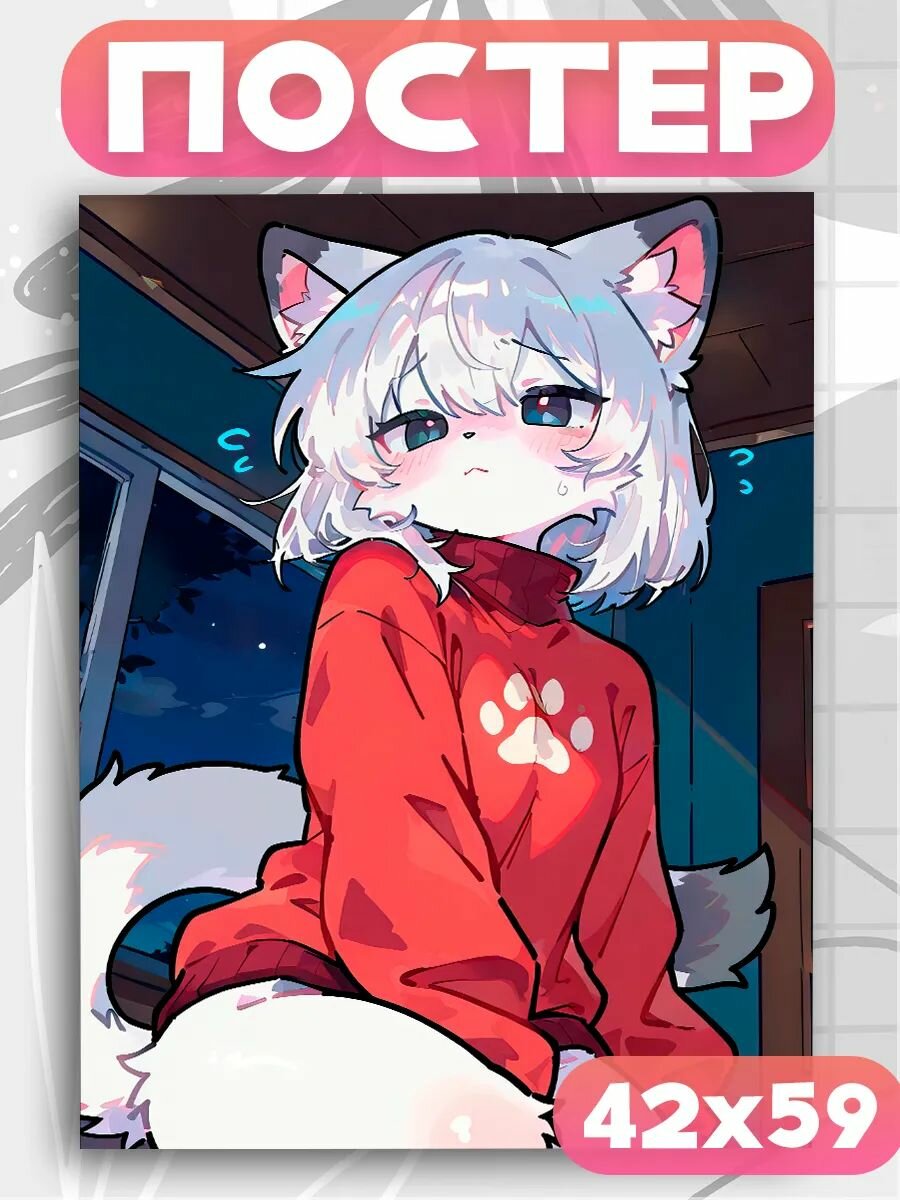Постеры на стену для интерьера Фурри, плакат 1шт, А2 размер.