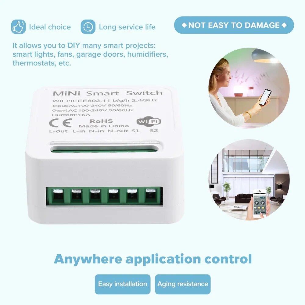 (E O X A) Мини-релейный переключатель Smart WiFi, модуль выключателя света с таймером сделай сам , приложение Life/Tuya, беспроводной пульт дистанционного управления