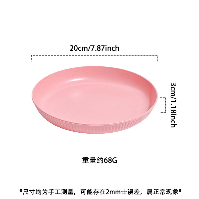 Тарелка из пшеничной соломы Amazon TK, тарелка для отеля, тарелка для фруктов, домашняя тарелка для салата в скандинавском стиле, пластиковая тарелка из PP